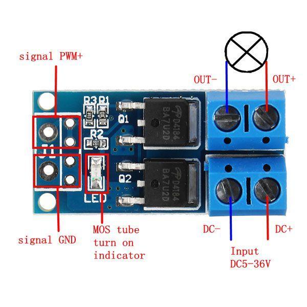 Risym High Power MOS Trigger Switch Driver Module Field Effect Tube PWM Regulator Electronic ...